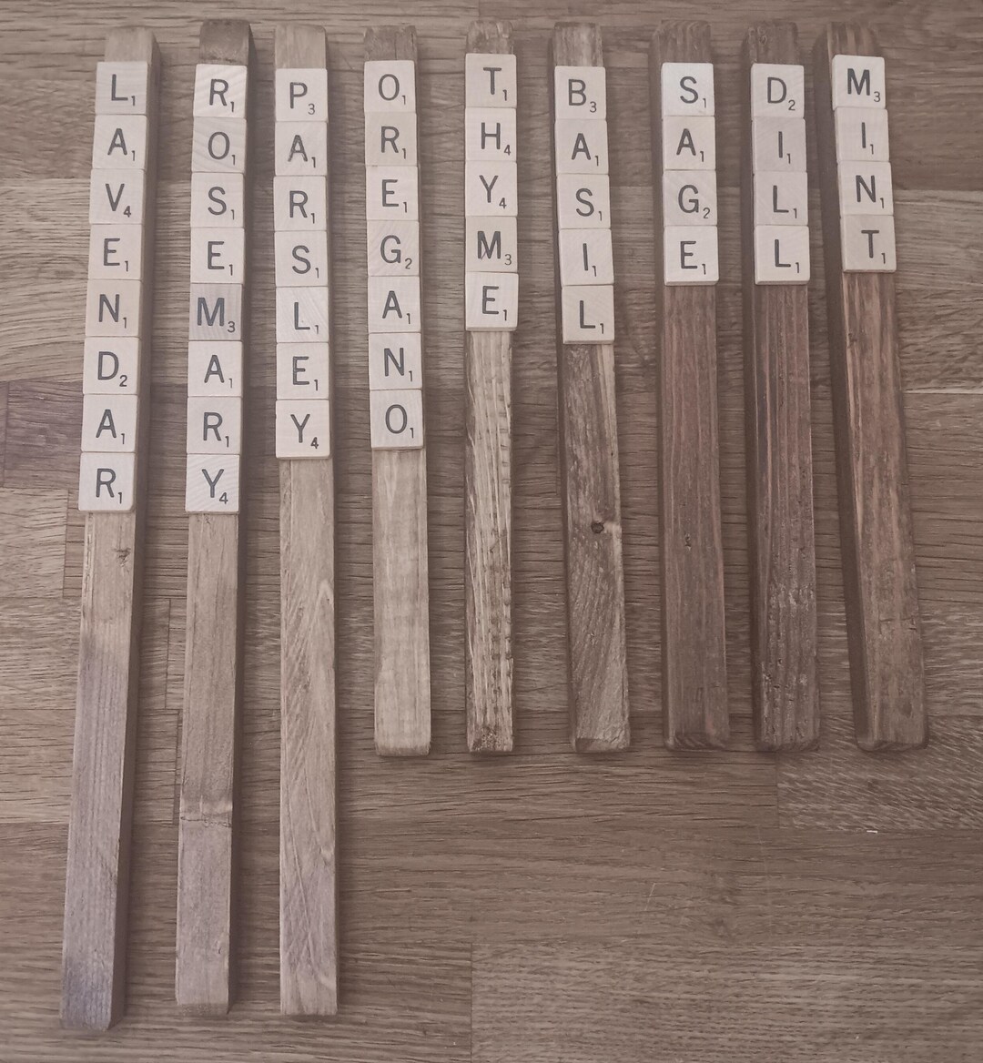 Herb Garden Markers - Upcycled Scrabble Tiles - Etsy
