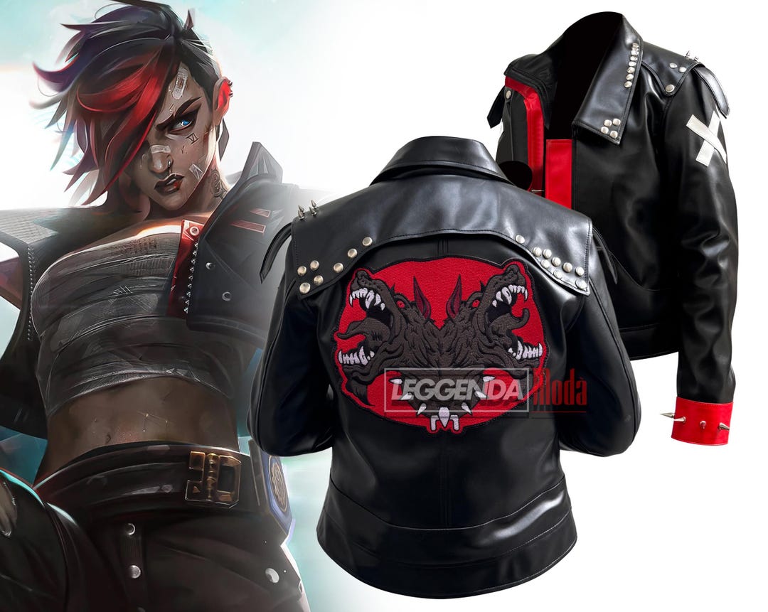 Arcane Inspired Leather Jacket Pit Fighter Costume | Handmade Anime ...