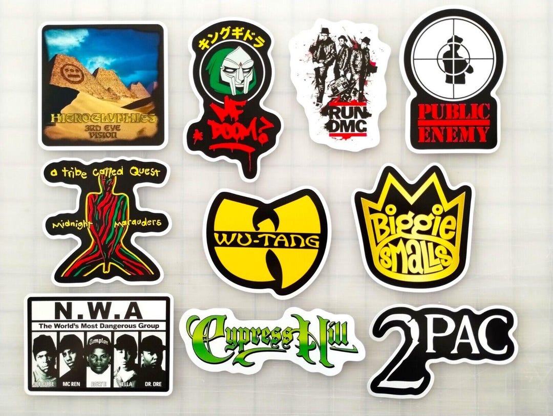 Classic Hip-hop Sticker Pack (10 Stickers) Set 7 Vinyl Decals Rap Dj ...