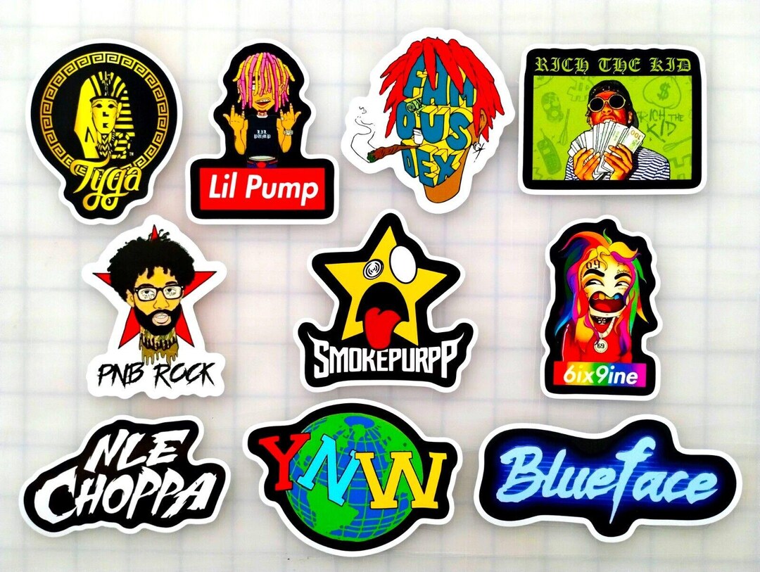 Modern Hip-hop Sticker Pack (10 Stickers) Set 8 Vinyl Decals Rap Trap ...