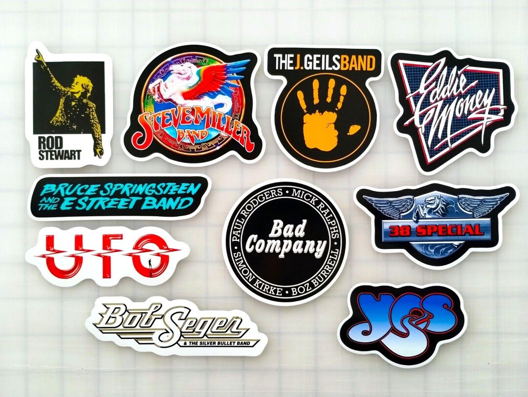 Classic Rock Sticker Pack (10 Stickers) SET 6 Vinyl Decals Legends ...