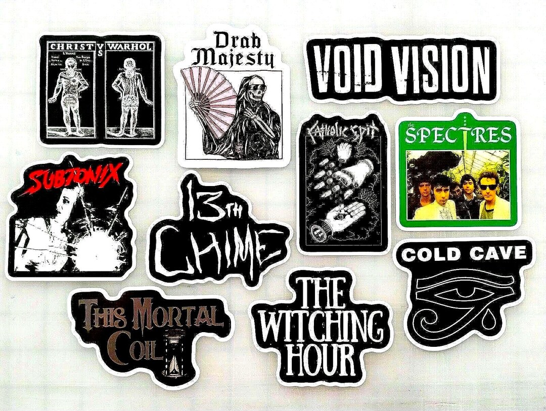 Goth / Gothic Sticker Pack (10 Stickers) SET 5 Vinyl Decals 80's New ...
