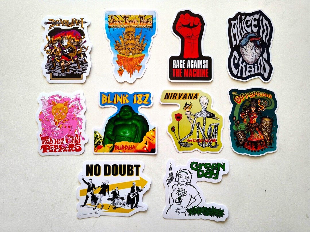 90's Alternative Sticker Pack (10 Stickers) SET 10 Vinyl Decals Grunge ...