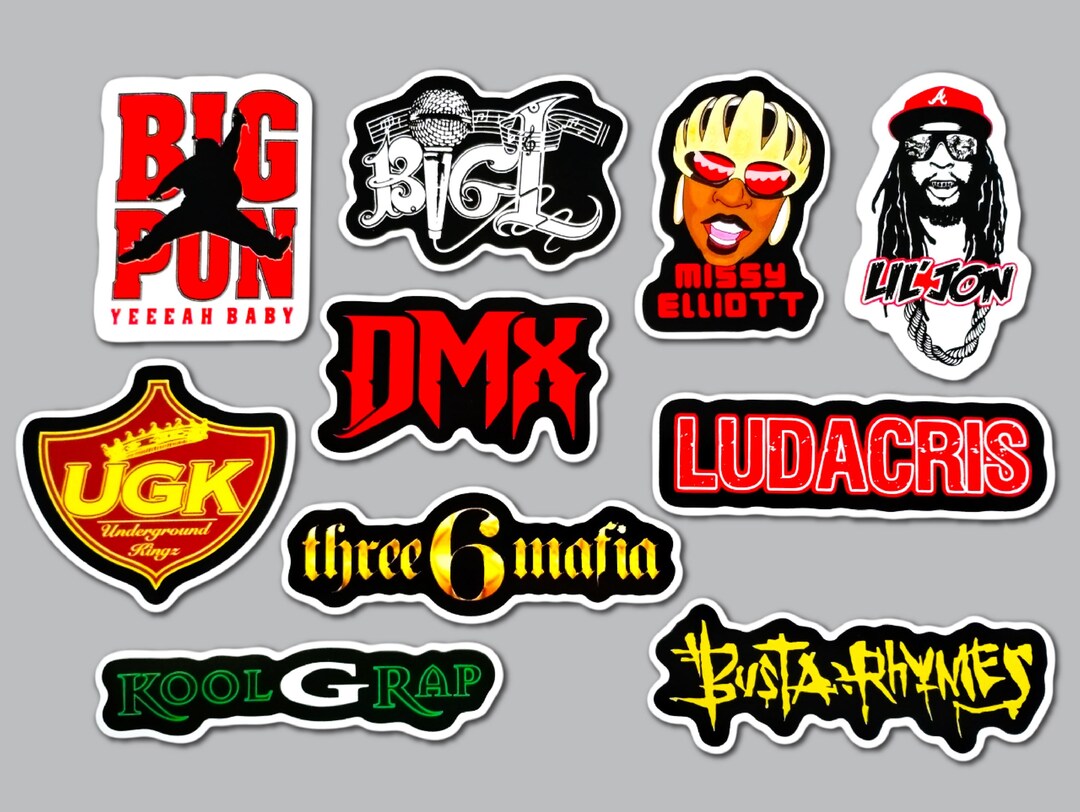 Classic Hip-hop Sticker Pack (10 Stickers) Set 5 Vinyl Decals Rap Dj ...
