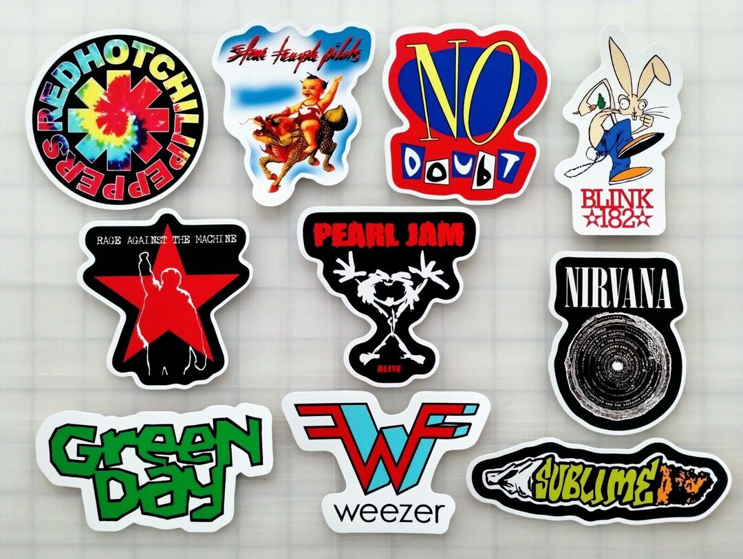 90's Alternative Sticker Pack (10 Stickers) SET 5 Vinyl Decals Grunge ...