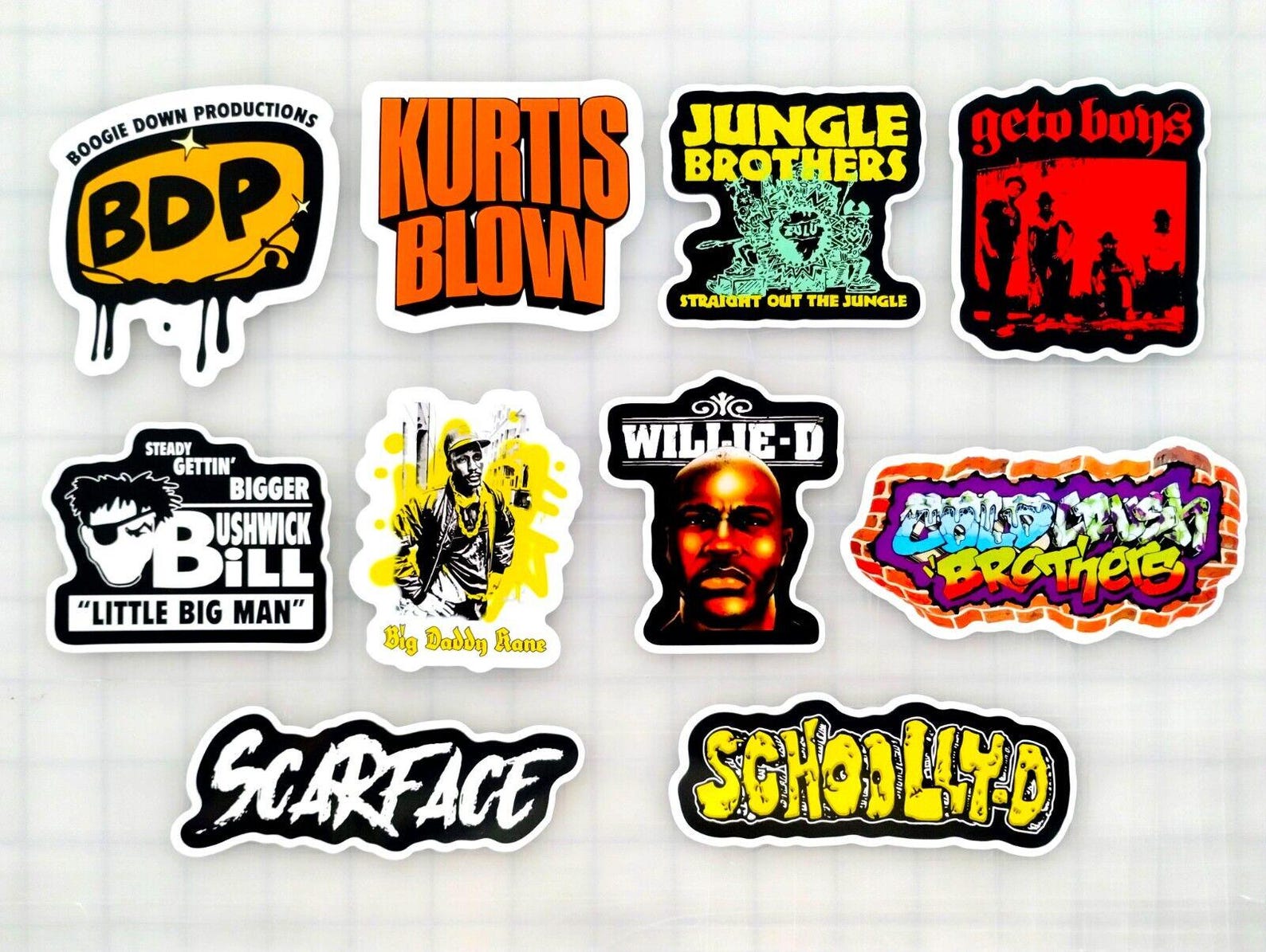 Classic Hip-hop Sticker Pack (10 Stickers) Set 8 Vinyl Decals Rap Dj ...