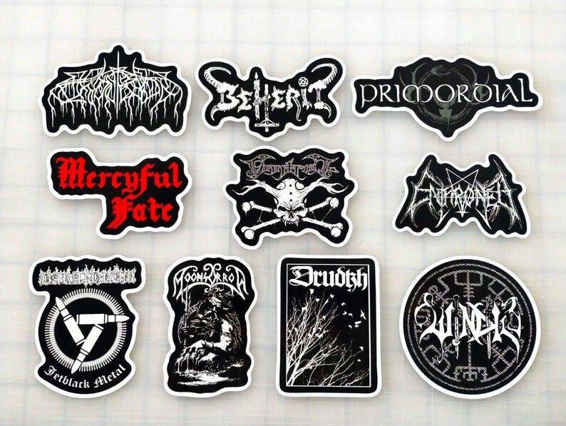 Black Metal Sticker Pack (10 Stickers) Set 4 Vinyl Decals Death ...