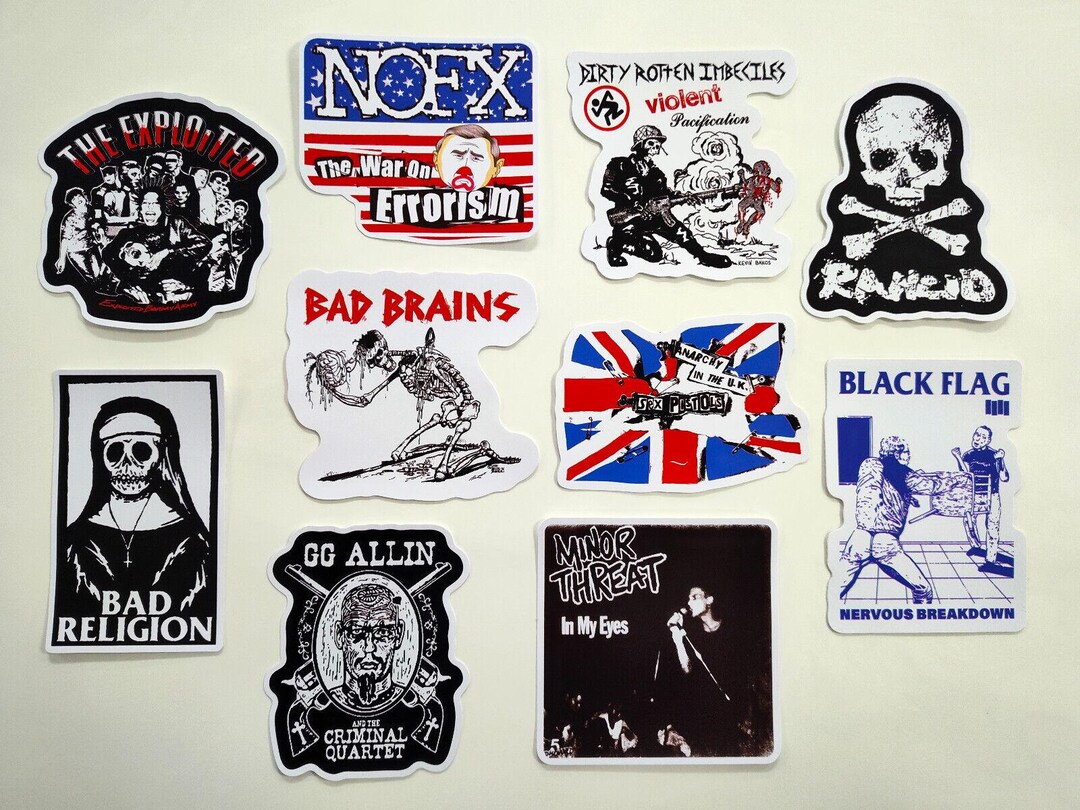 Punk Sticker Pack (10 Stickers) Set 22 Vinyl Decals Rock Thrash Crust ...
