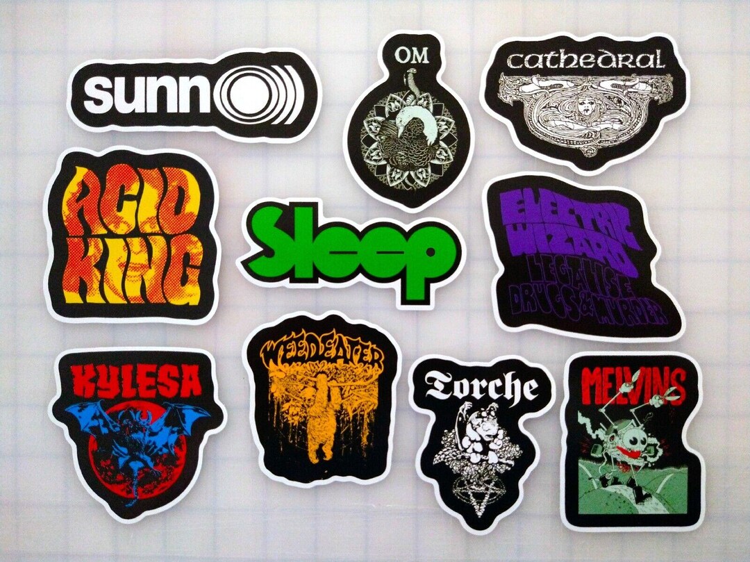 Stoner Metal / Sludge / Doom Sticker Pack (10 Stickers) SET 1 Vinyl ...