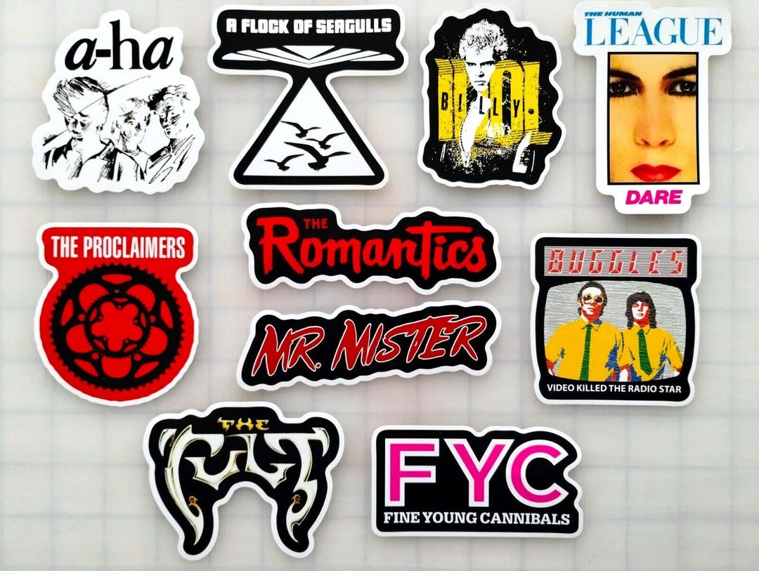 New Wave Sticker Pack (10 Stickers) SET 3 Vinyl Decals Goth Post Punk ...