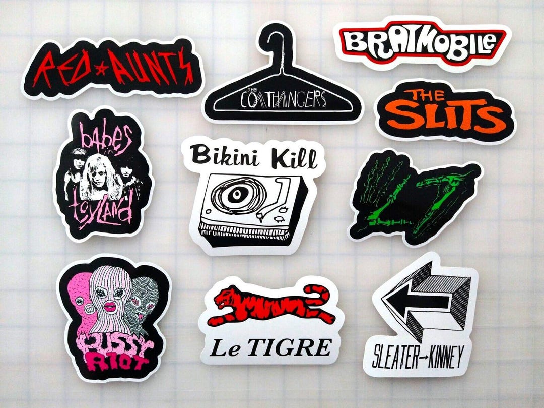 Riot Grrrl Punk Sticker Pack (10 Stickers) SET 1 Vinyl Decals Womens ...
