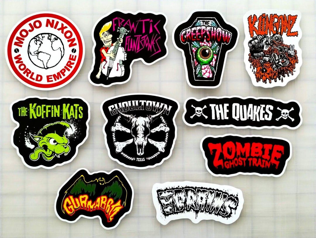 Rockabilly / Psychobilly Sticker Pack (10 Stickers) SET 2 Vinyl Decals ...