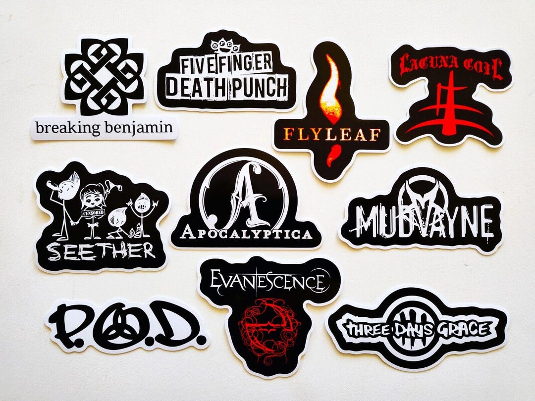 Nu Metal Sticker Pack (10 Stickers) Set 2 Vinyl Decals Death Black Hard ...