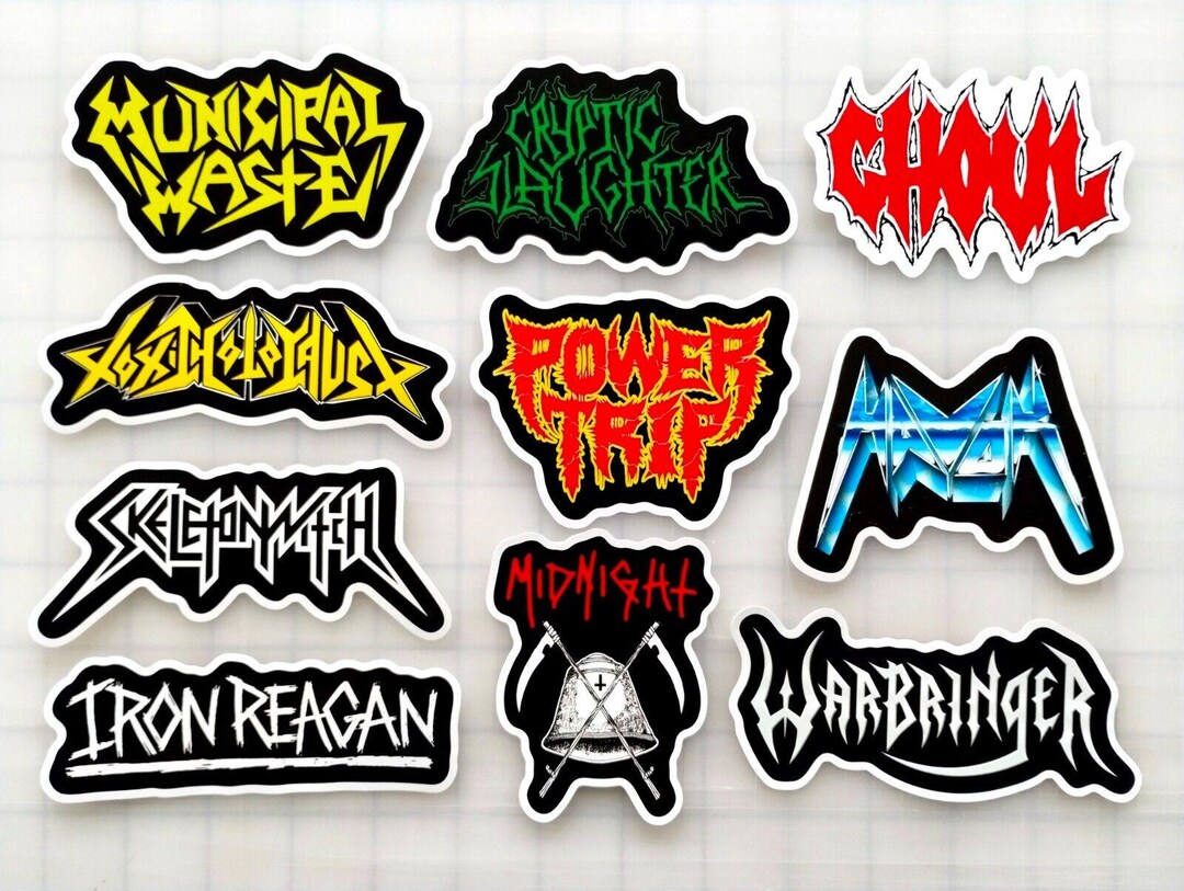 Thrash Metal Sticker Pack (10 Stickers) Set 3 Vinyl Decals Death Black ...