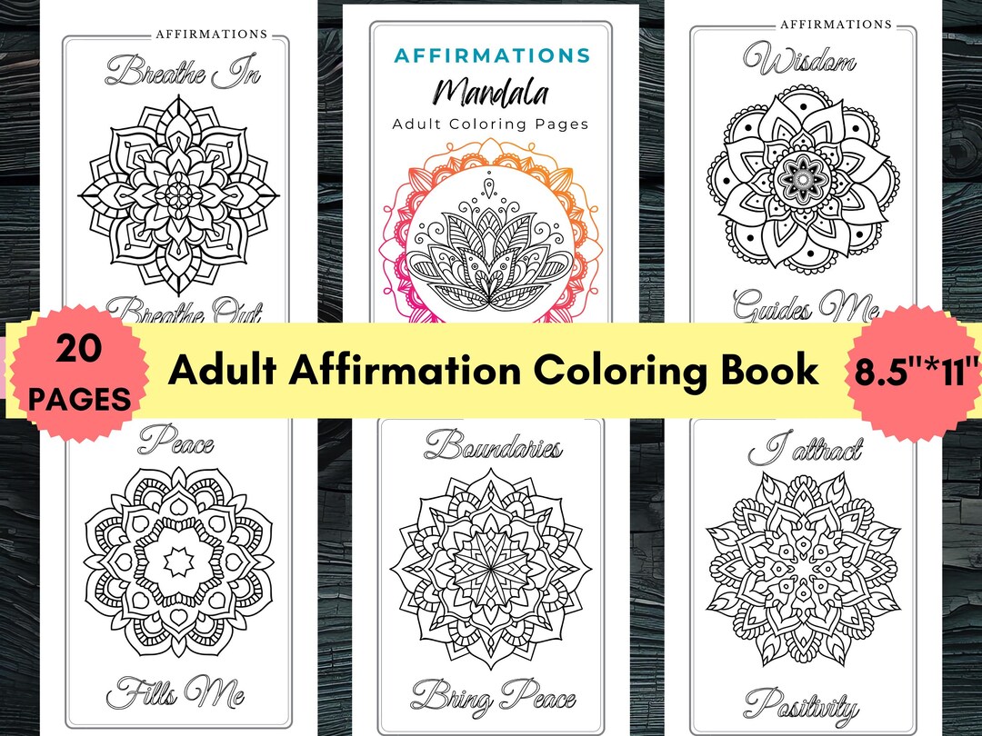 Anxiety Relief Coloring Pages for Adults, 20 Printable Pages ...