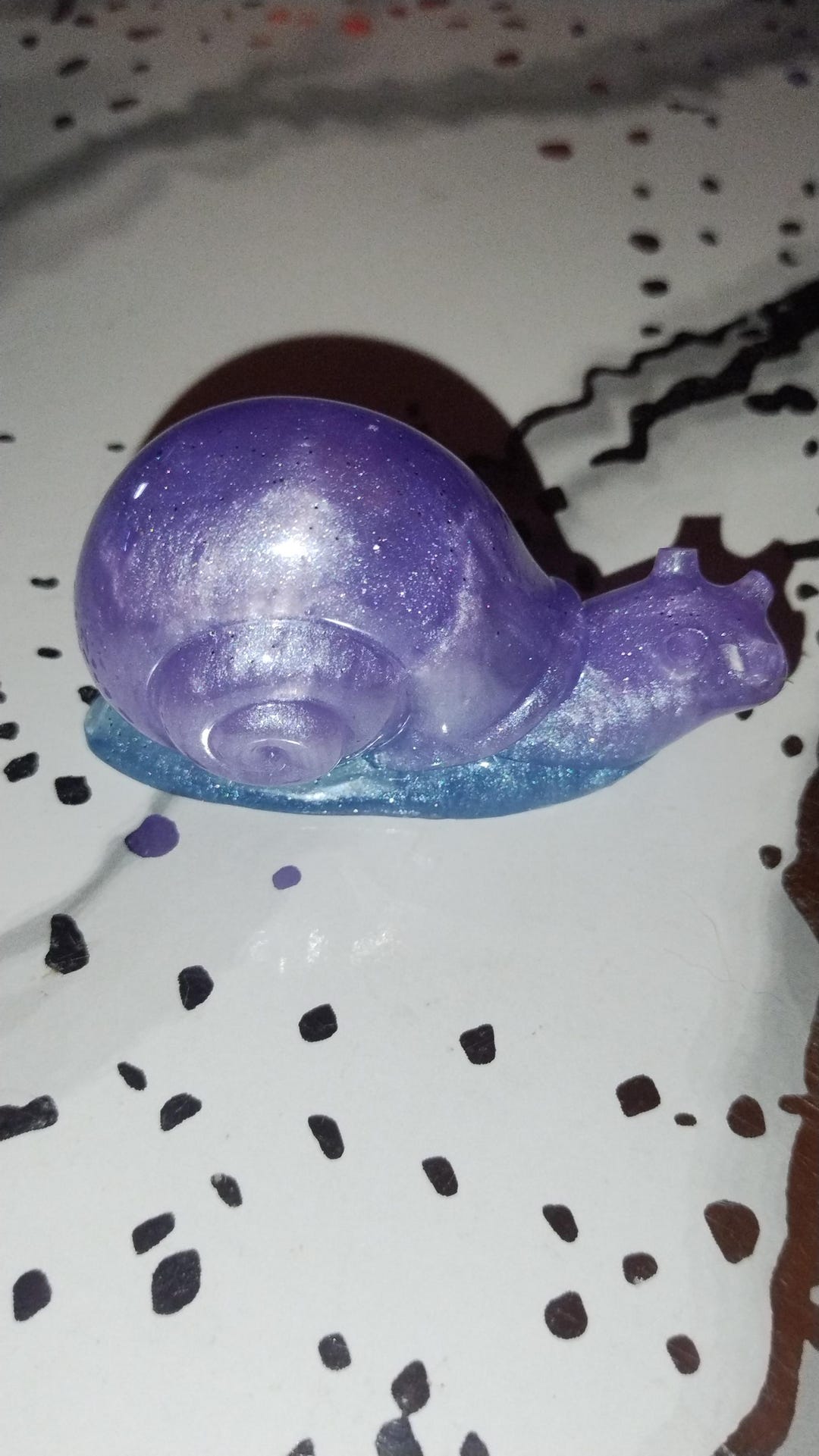 Purple and Blue Resin Garden Snail Figurine Paperweight or Table Decor ...