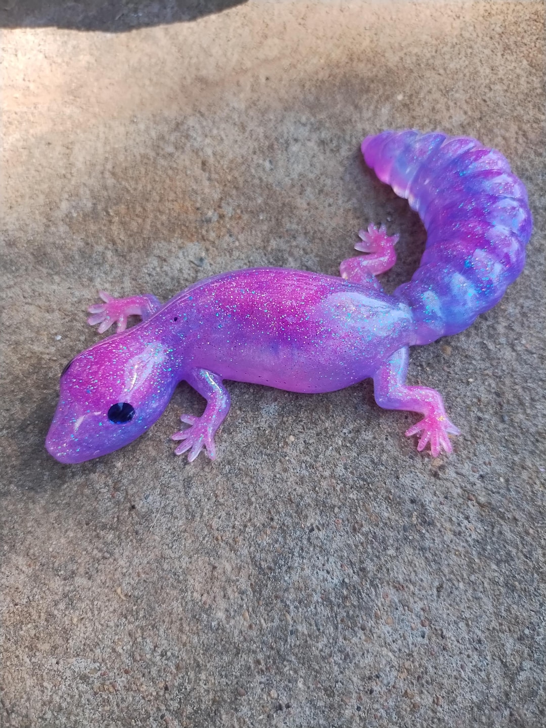 Leopard Gecko Lizard Figurine Paperweight or Table Decor Blacklight ...