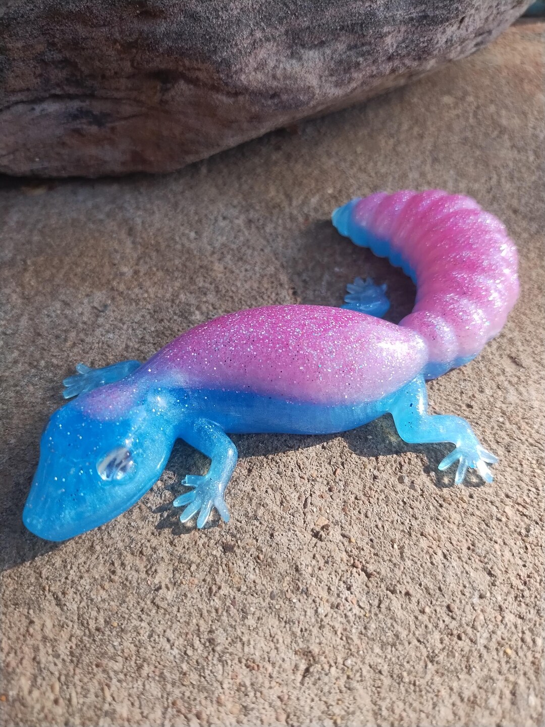 Leopard Gecko Lizard Figurine Paperweight or Table Decor Blacklight ...