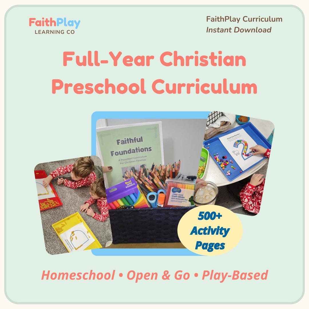 Christian Preschool Curriculum for Ages 3–5 Bible Based Full Year ...