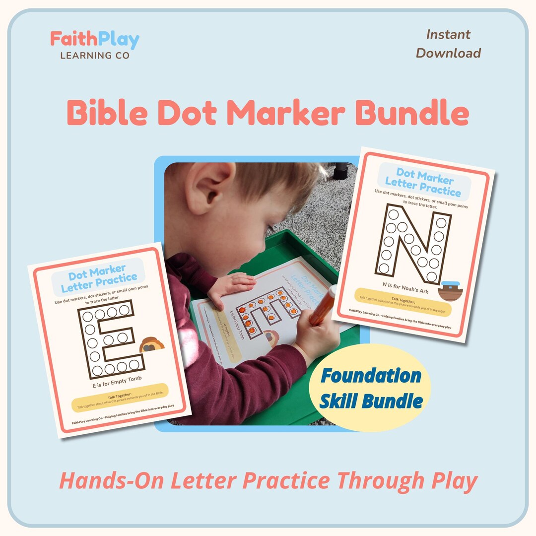 Christian Preschool Dot Marker Printable Letter Practice Bundle - Etsy