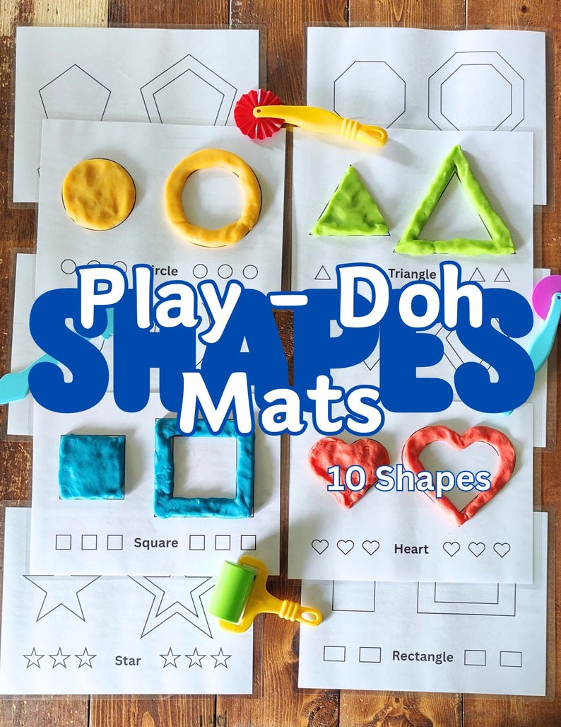 Printable Shape Playdough Mats | Toddler Fine Motor Activity | Large ...