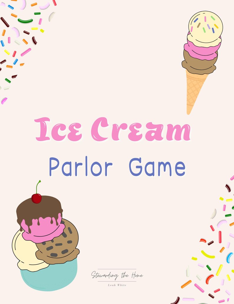 Ice Cream Parlor Printable | Pretend Play Set | Kids Ice Cream Game ...