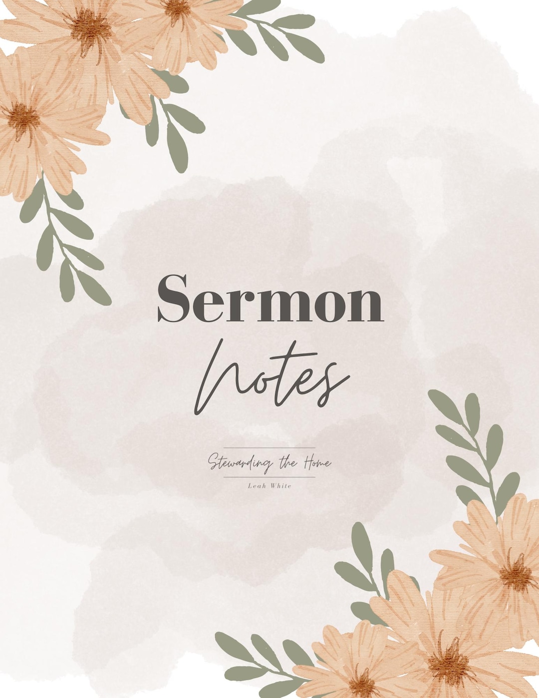 Sermon Notes Journal | Printable Church Notes | Bible Study Journal ...