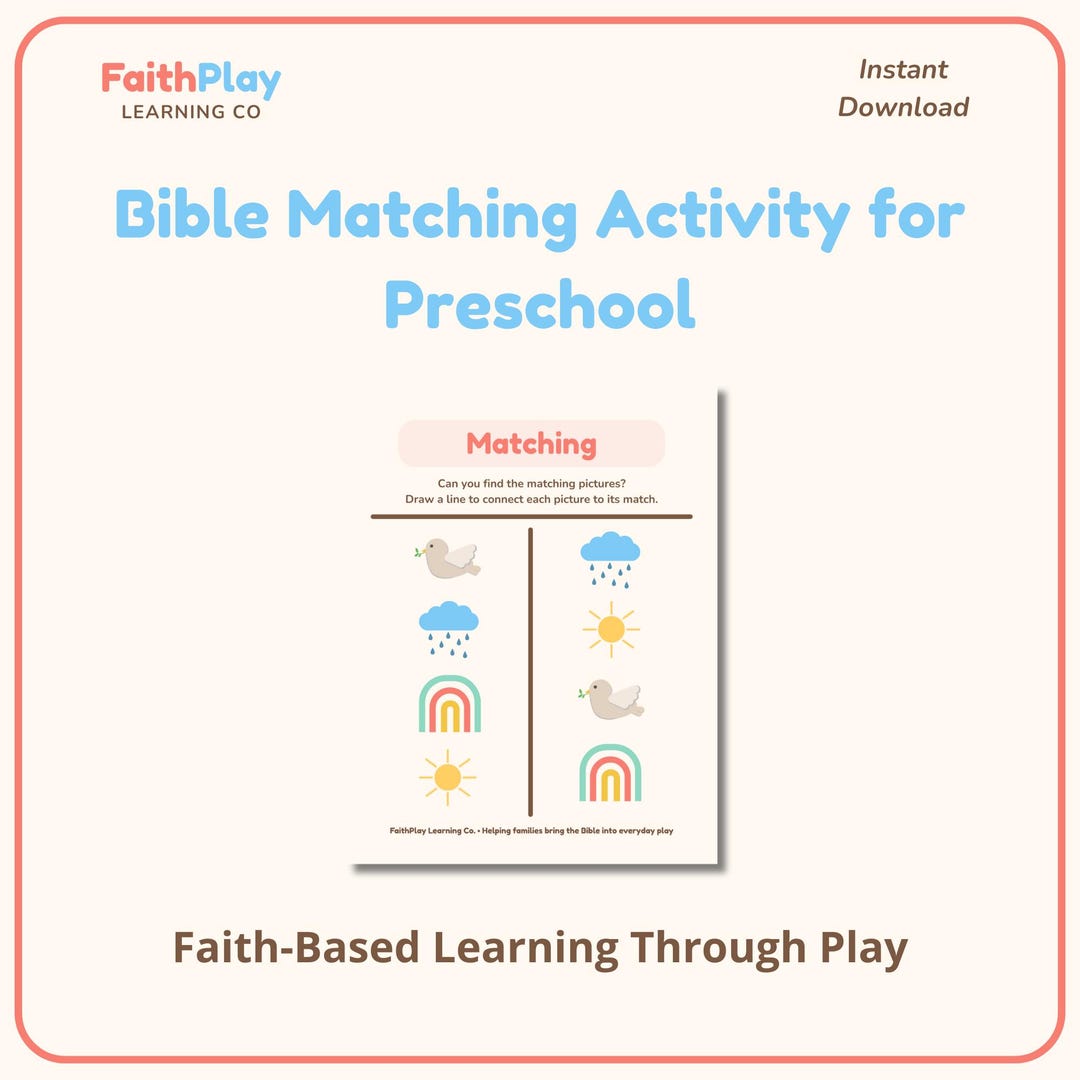 Christian Matching Activity God’s Creation - Etsy