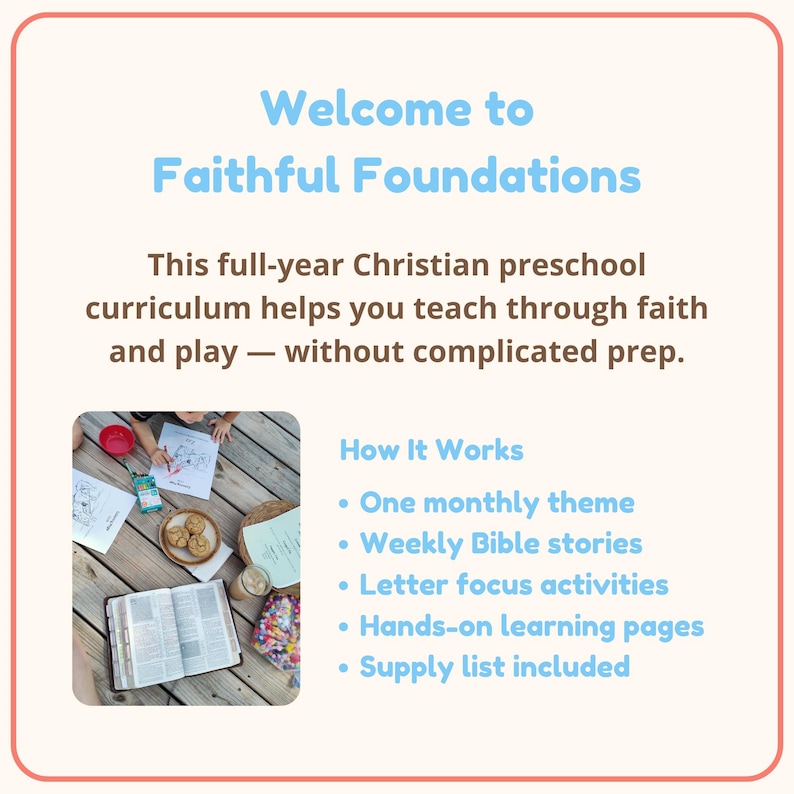 Christian Preschool Curriculum for Ages 3–5 Bible Based Full Year ...