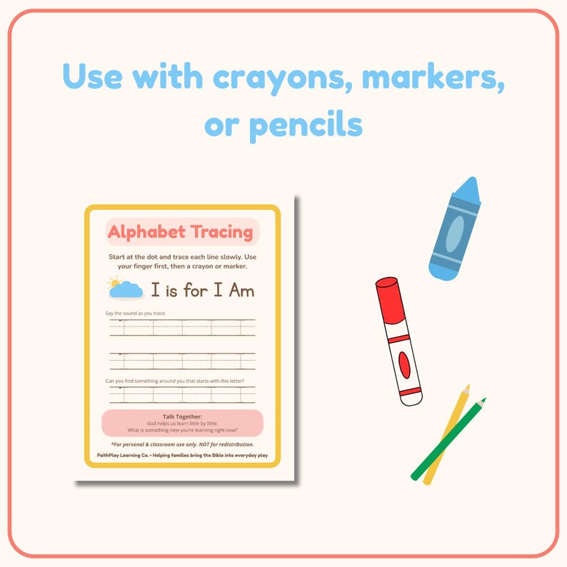 Letter I Bible Alphabet Tracing | Christian Preschool Printable | Faith ...