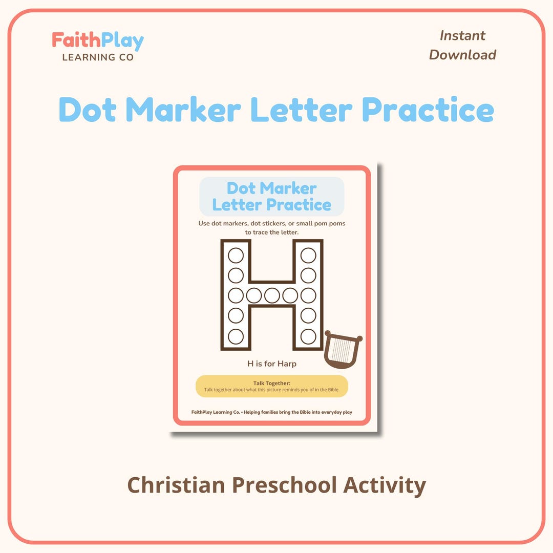 Christian Dot Marker Letter H Practice – Preschool Alphabet Printable ...