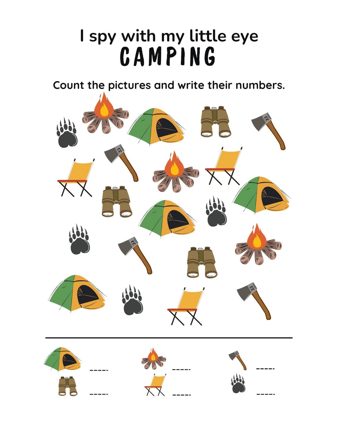 Camping Activity Book for Kids | 50+ Pages of Fun | Preschool ...