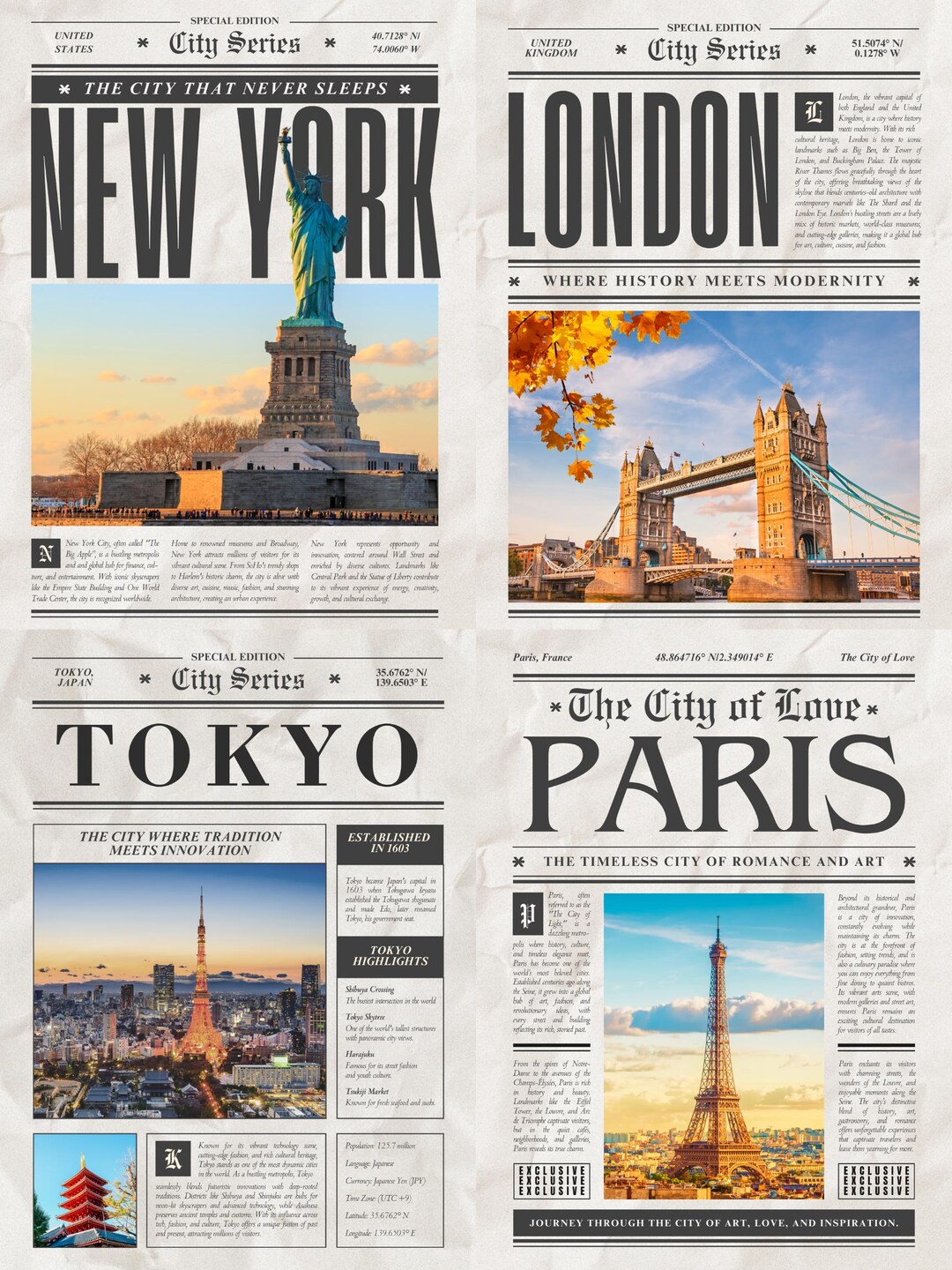 Vintage Newspaper Tokyo Travel Poster Digital Print - Etsy