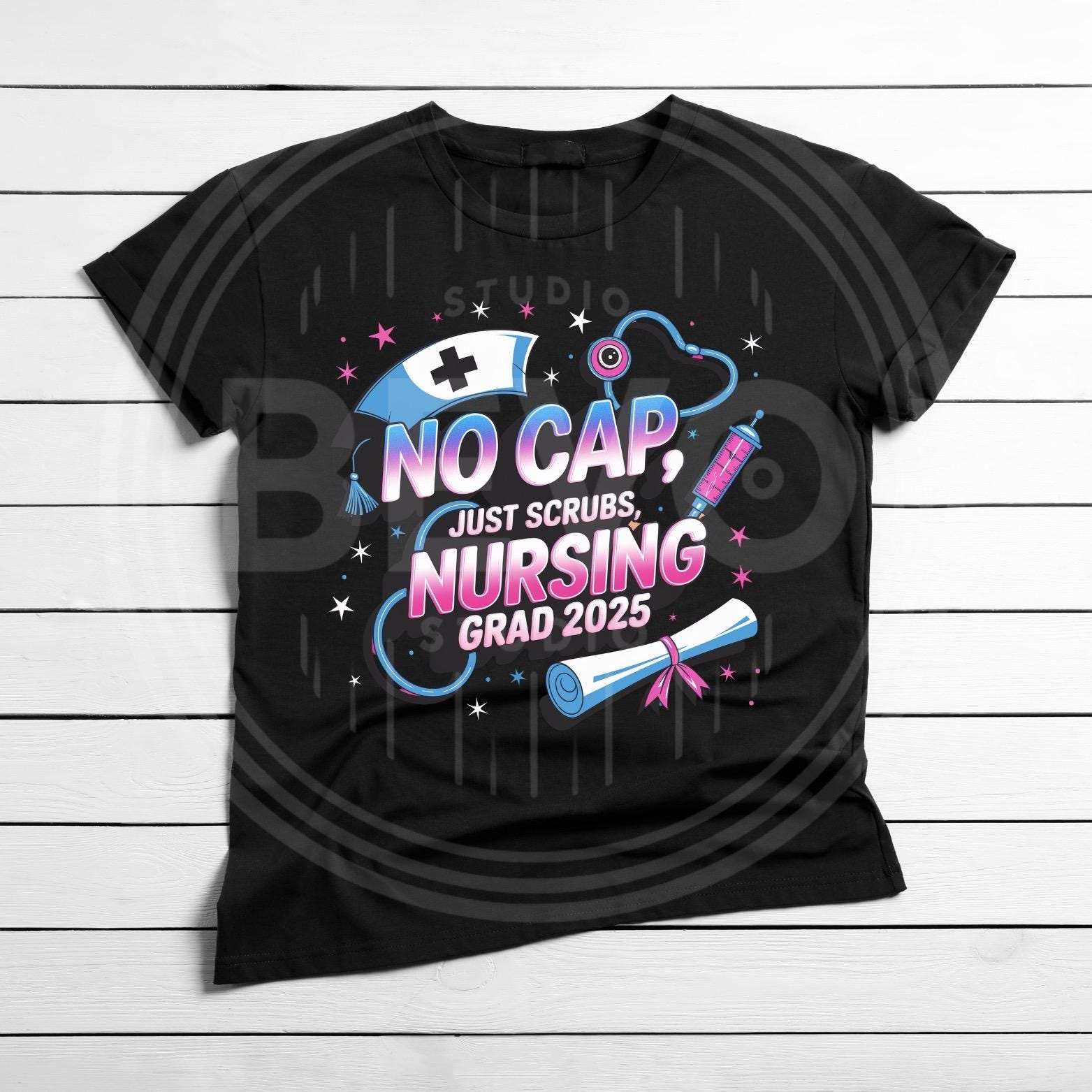 No Cap, Just Scrubs - Nursing Grad 2025 PNG | Nurse Graduation Digital ...
