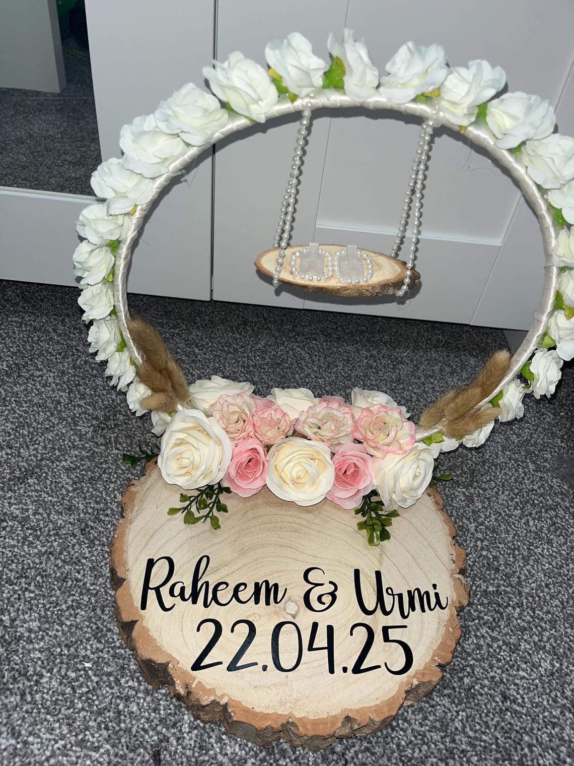 Wood Ring Holder – Custom Engraved Engagement Ring Stand, Traditional ...