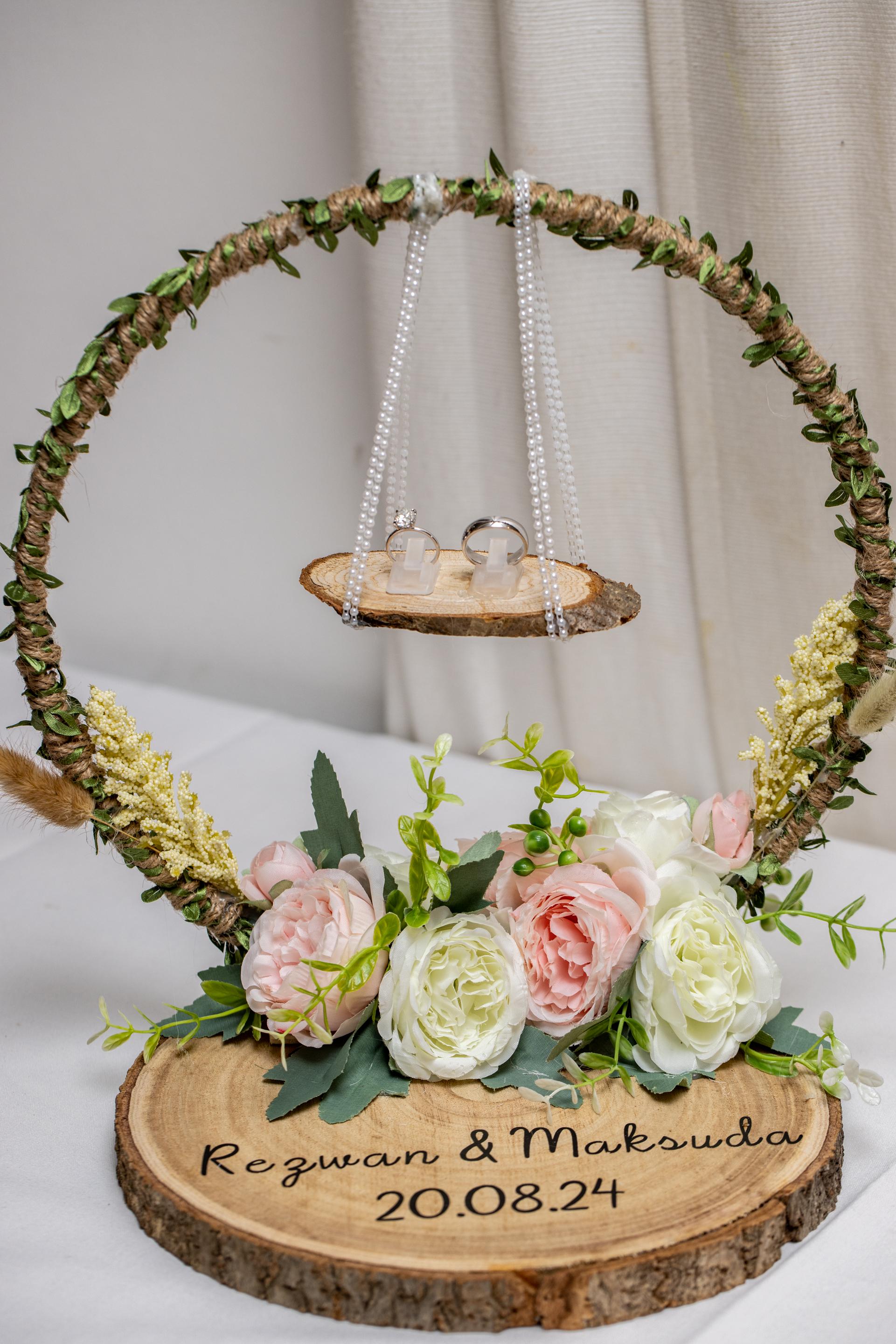 Wood Ring Holder – Custom Engraved Engagement Ring Stand, Traditional ...