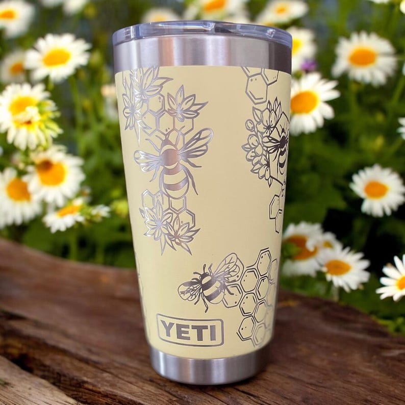 Honey Bee Tumbler Engraved Mug Gift for Her 20oz Rambler Spring Bee Mug ...