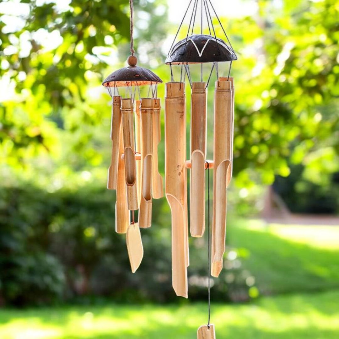 Dome Bamboo Wind Chime - Garden Hanging Ornament - Garden Decoration ...