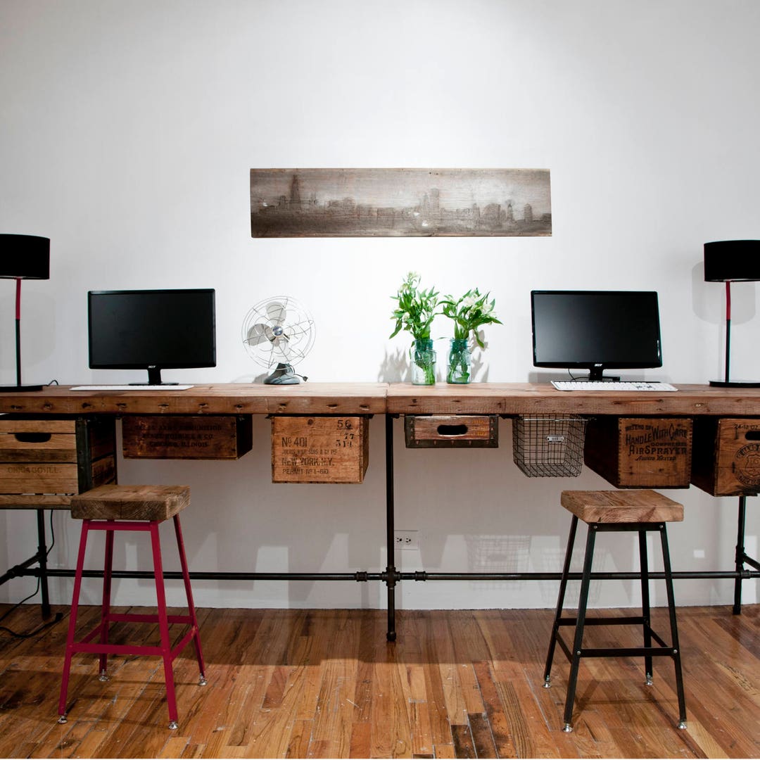 Custom Reclaimed Office Furniture, Urban Wood L Desk and Work Stations ...