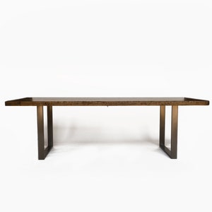 Modern U Design Dining Table With Reclaimed Wood Top and Steel - Etsy