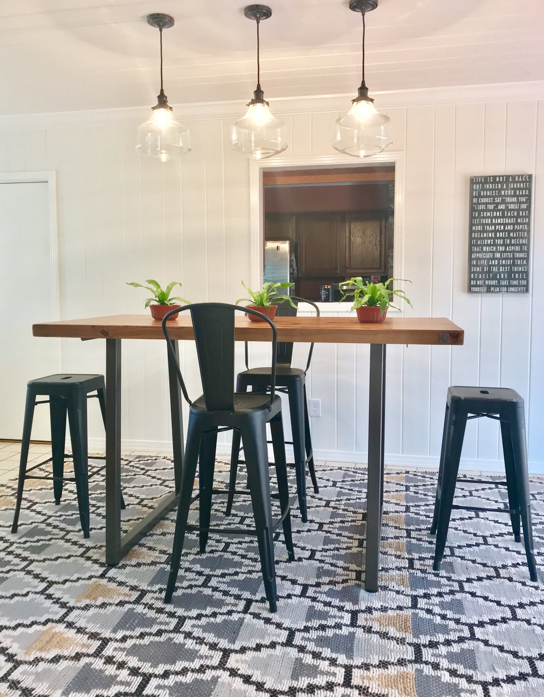 Solid Wood Bar Table, Restaurant Table, Pub Table With Reclaimed Wood ...