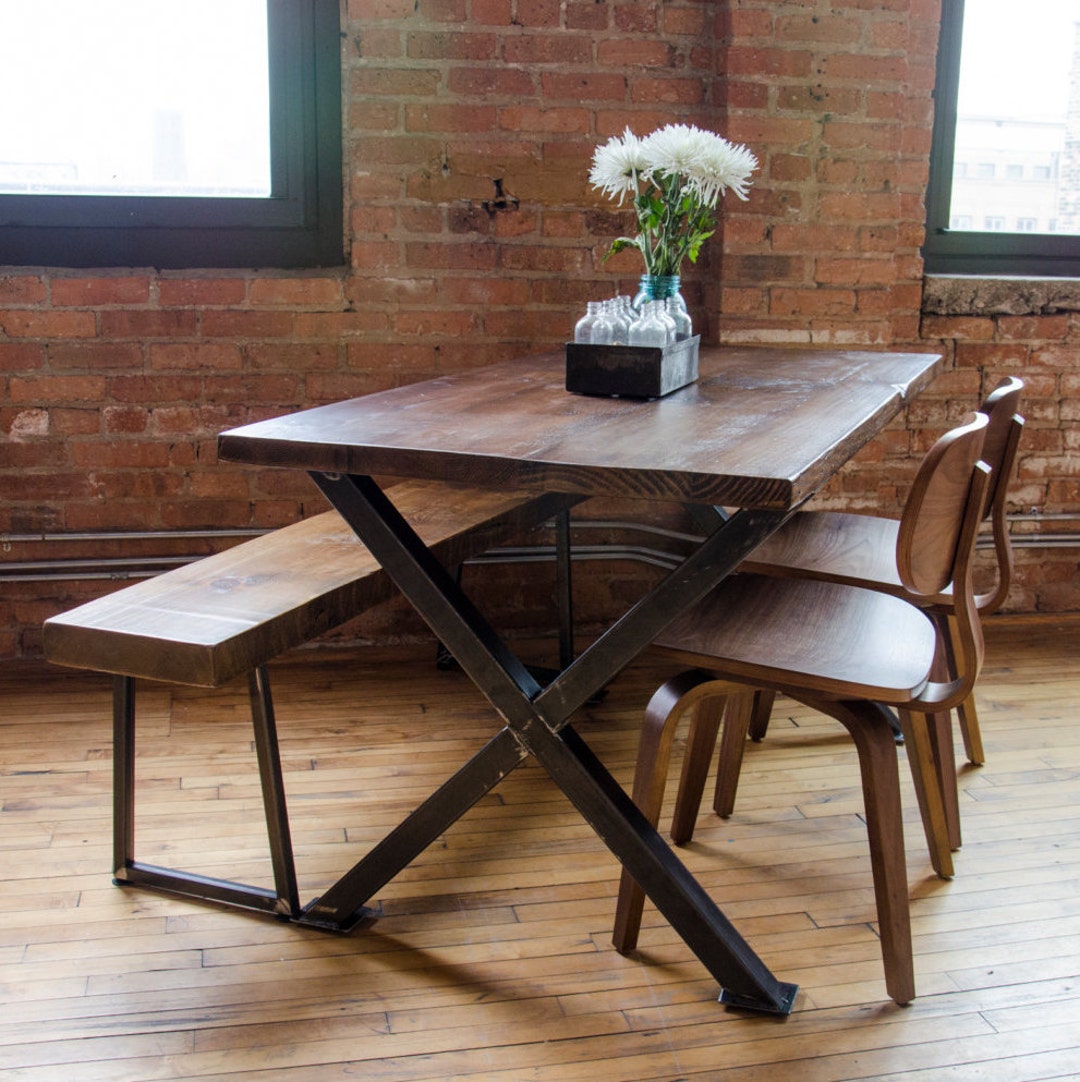Industrial Vintage Wood Dining Table Made With Reclaimed Wood - Etsy