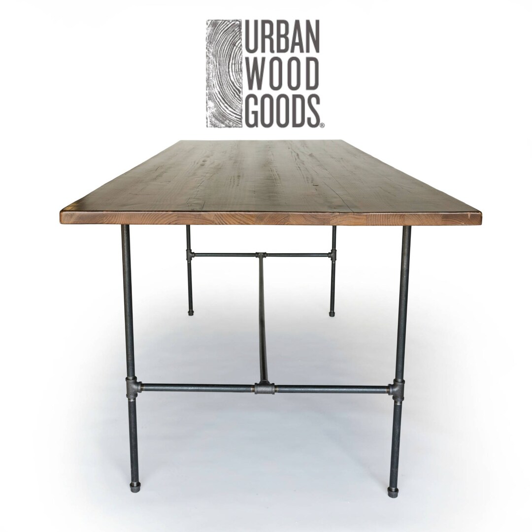 Industrial Bar Height Table Made With Reclaimed Wood and Iron Pipe Legs ...
