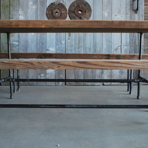 Pipe Leg Bench With Reclaimed Wood Top. Choose Size Thickness - Etsy
