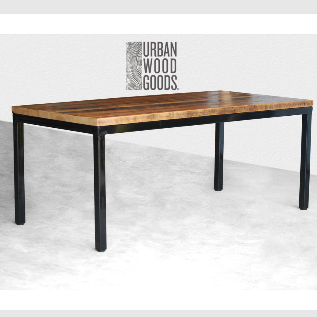 Reclaimed Wood Dining Table Parson's Design With Painted - Etsy