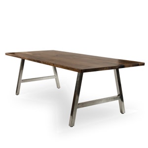 Walnut Wood Conference Table With Reclaimed Wood Top and - Etsy