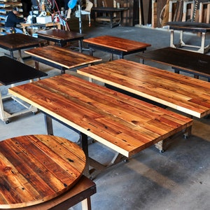 Restaurant High Top Table With Solid Reclaimed Wood Top and - Etsy