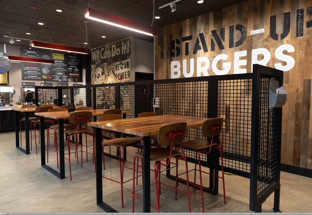 Restaurant High Top Table With Solid Reclaimed Wood Top and Steel Legs ...