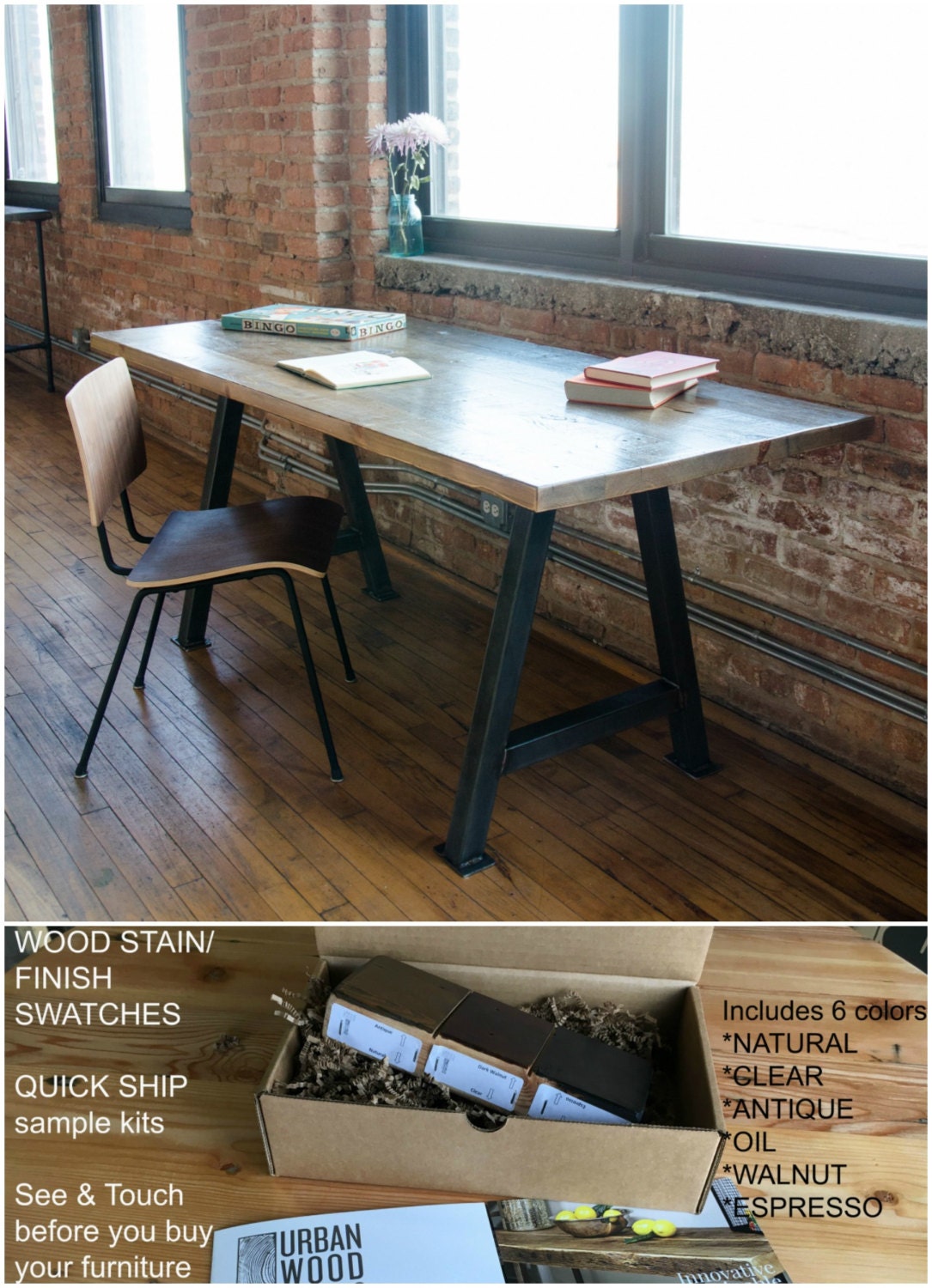 Plank Wood Home Office Desk Farmhouse Office Furniture | Etsy