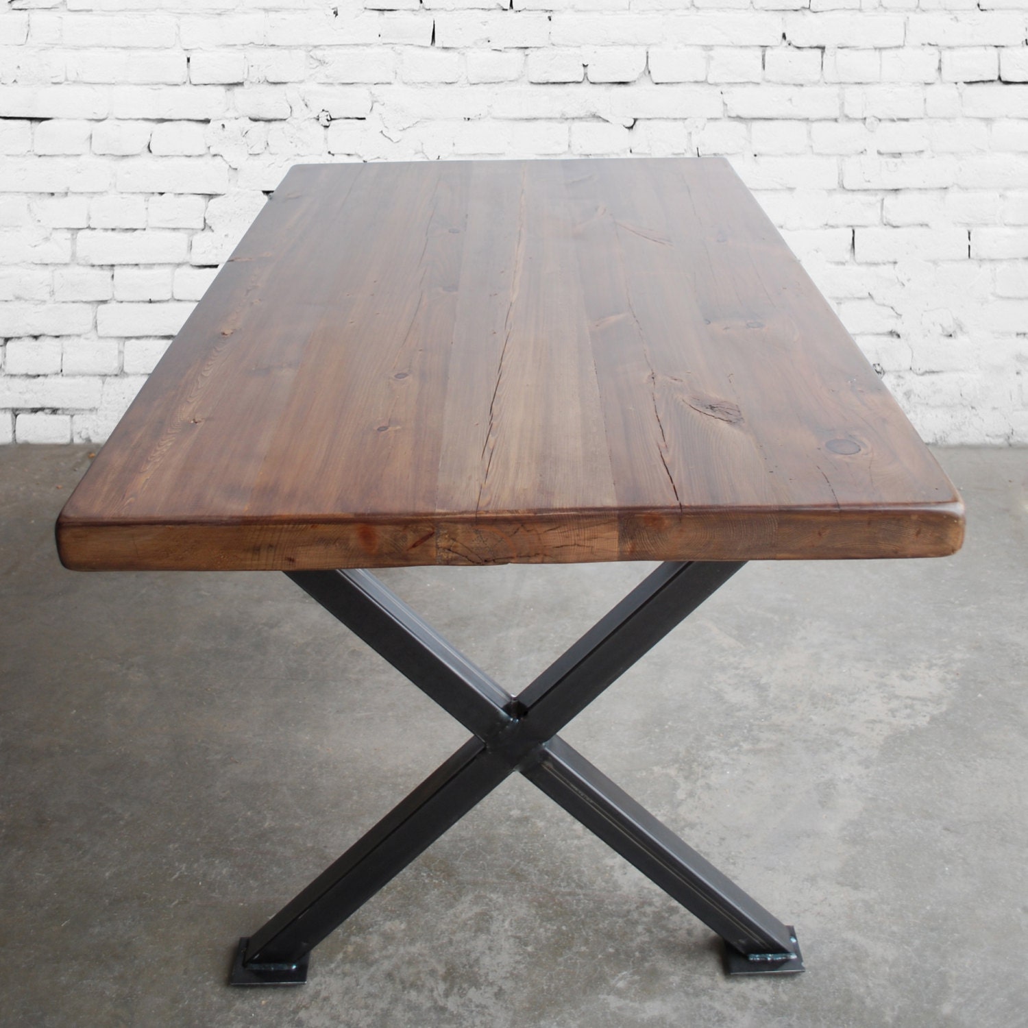 Industrial Vintage Wood Dining Table Made With Reclaimed Wood - Etsy